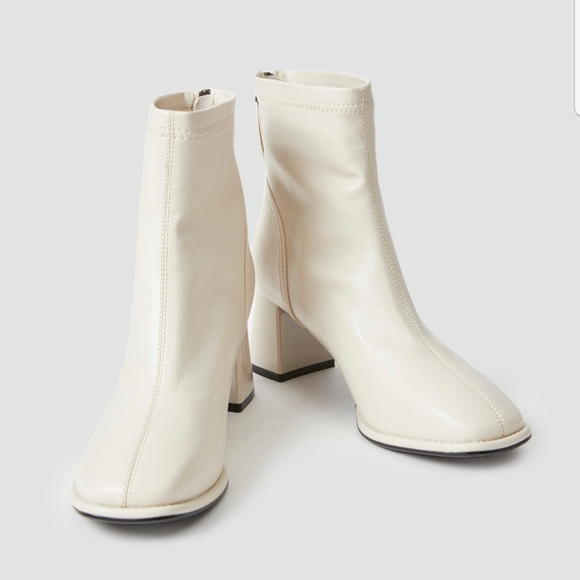 Lattelier | Shoes | Squared Off Toe Boots Creamy White Lattelier | Poshmark